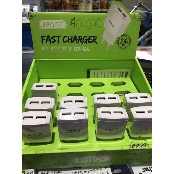 Jual BATOK CHARGER HANDPHONE 2 PORT MERK ROBOT DAN VGEN 2,4 A | Shopee ...