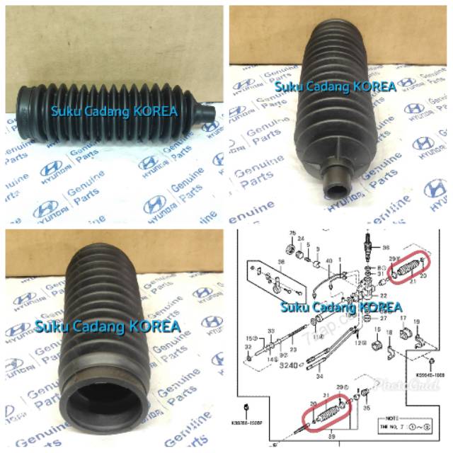 Jual Boot Karet Rack Power Steering Hyundai Atoz Accent Verna Avega Getz Matrix KIA Visto ...