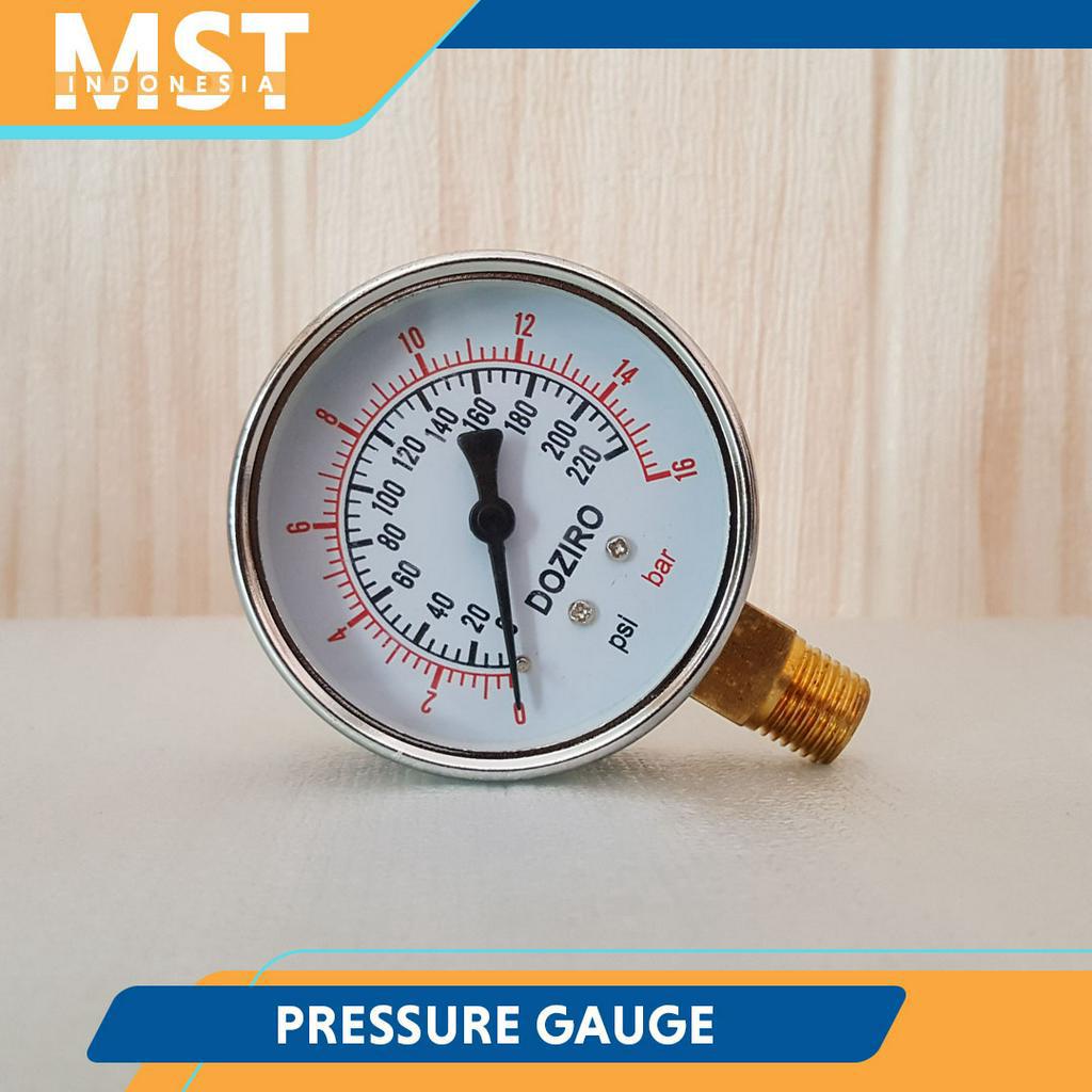 Jual Pressure Gauge Ukuran Angin Kompresor Meter 6 bar,10 bar,16 bar,25 ...
