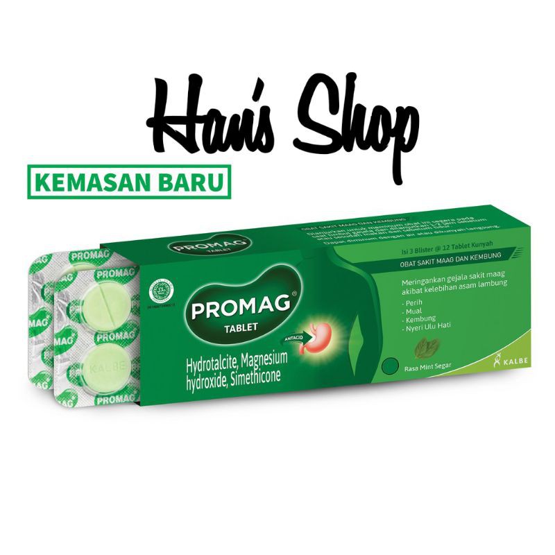 Jual Promag Tablet Obat Sakit Maag Box Isi 3 Blister (36 Tablet ...