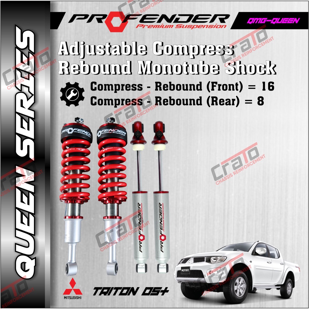 Jual [QUEEN SERIES] Suspensi Shockbreaker PROFENDER MONOTUBE 2.0 Mitsubishi Triton DCAB 04+ 2004 ...