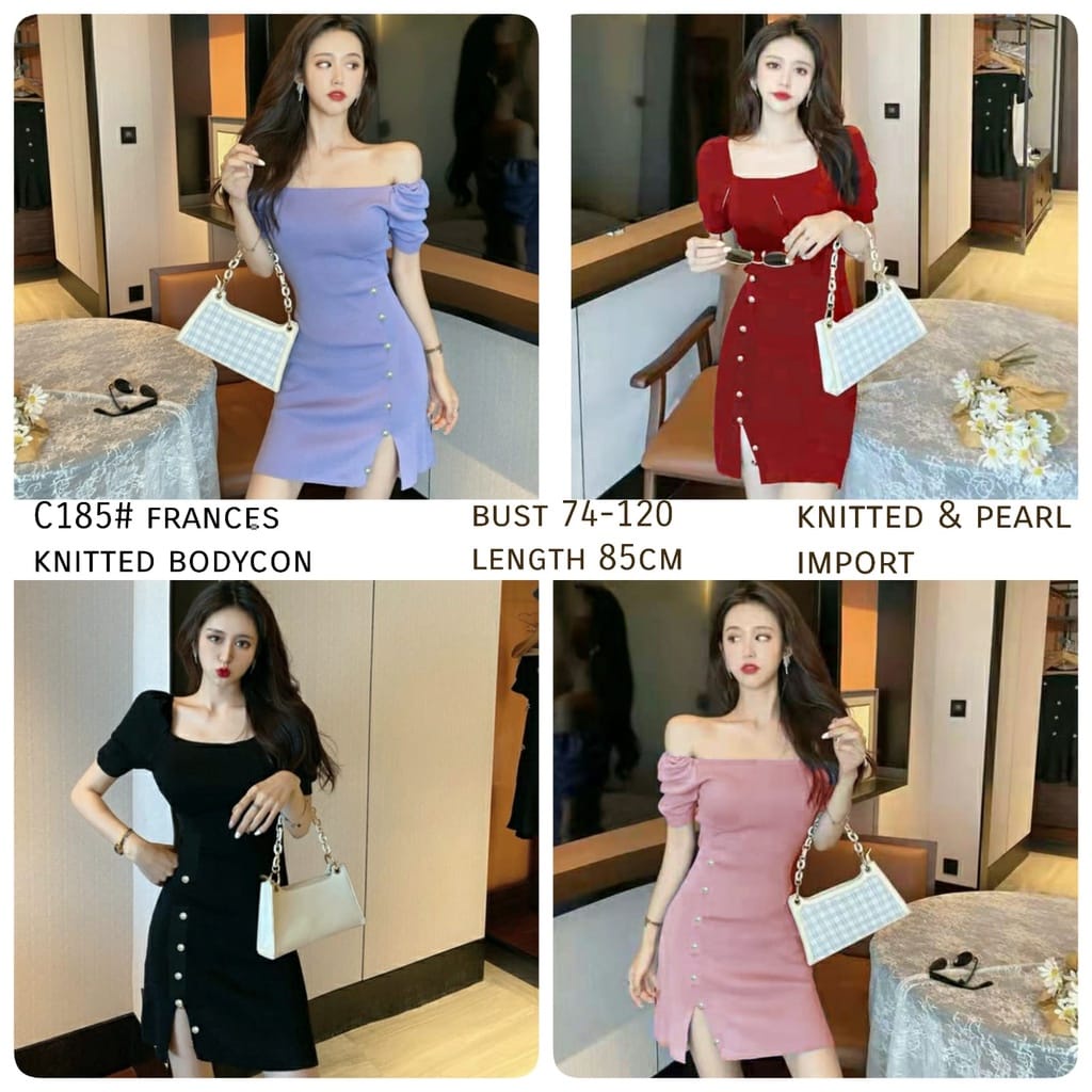 Jual DIANA MINI DRESS KNIT BODYCON DRESS MINI SABRINA RAJUT SEXY KOREAN ...