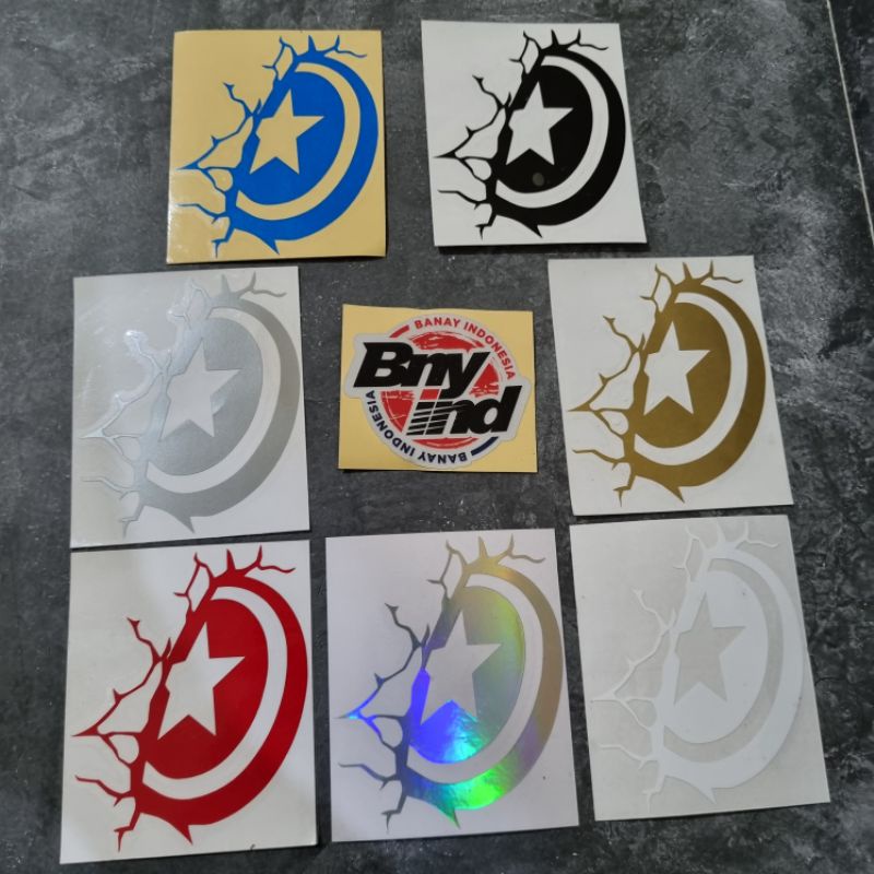 Jual STICKER LOGO CAPTAIN AMERICA STICKER MOBIL STICKER MOTOR CUTTING ...