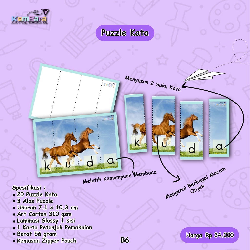 Jual Aktivitas Edukasi Montessori Puzzle Kata | Shopee Indonesia