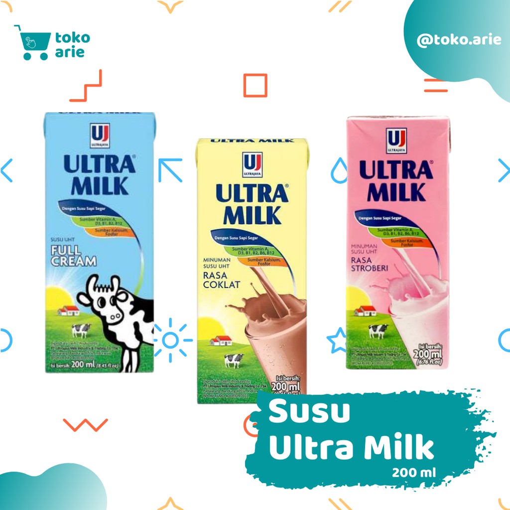 Jual SUSU ULTRA MILK UKURAN 200ml | Shopee Indonesia