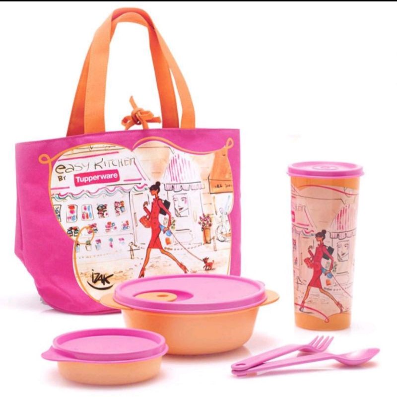 Jual Kotak makan set tupperware Lunch box set miss belle | Shopee Indonesia