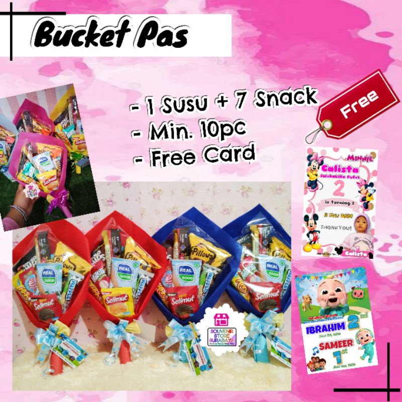Jual Bucket Snack / Bucket snack Ultah / Bingkisan Ultah Anak / Snack ...