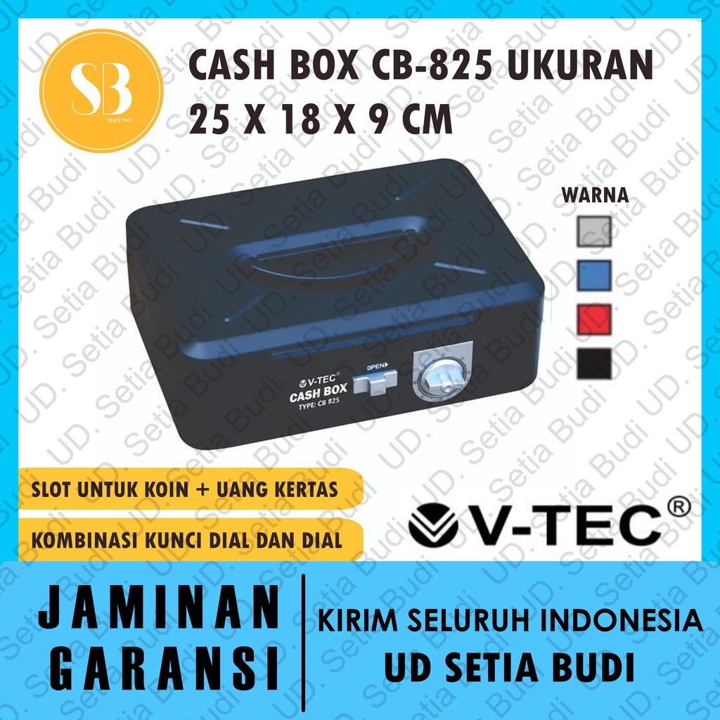Jual V-TEC Cash Box CB 825 Brankas Simpan Uang CB825 | Shopee Indonesia