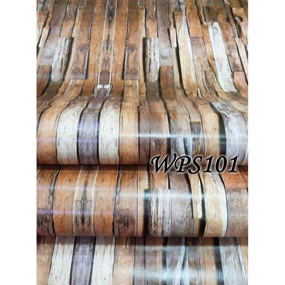Jual WALLPAPER STICKER 45CMX5M- WPS101-WOOD PANEL | Shopee Indonesia