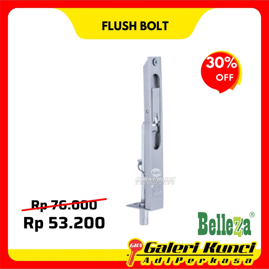Jual Flush Bolt Belleza GT-BZ851 6 Inch US15 Grendel Tanam Pintu Kayu ...