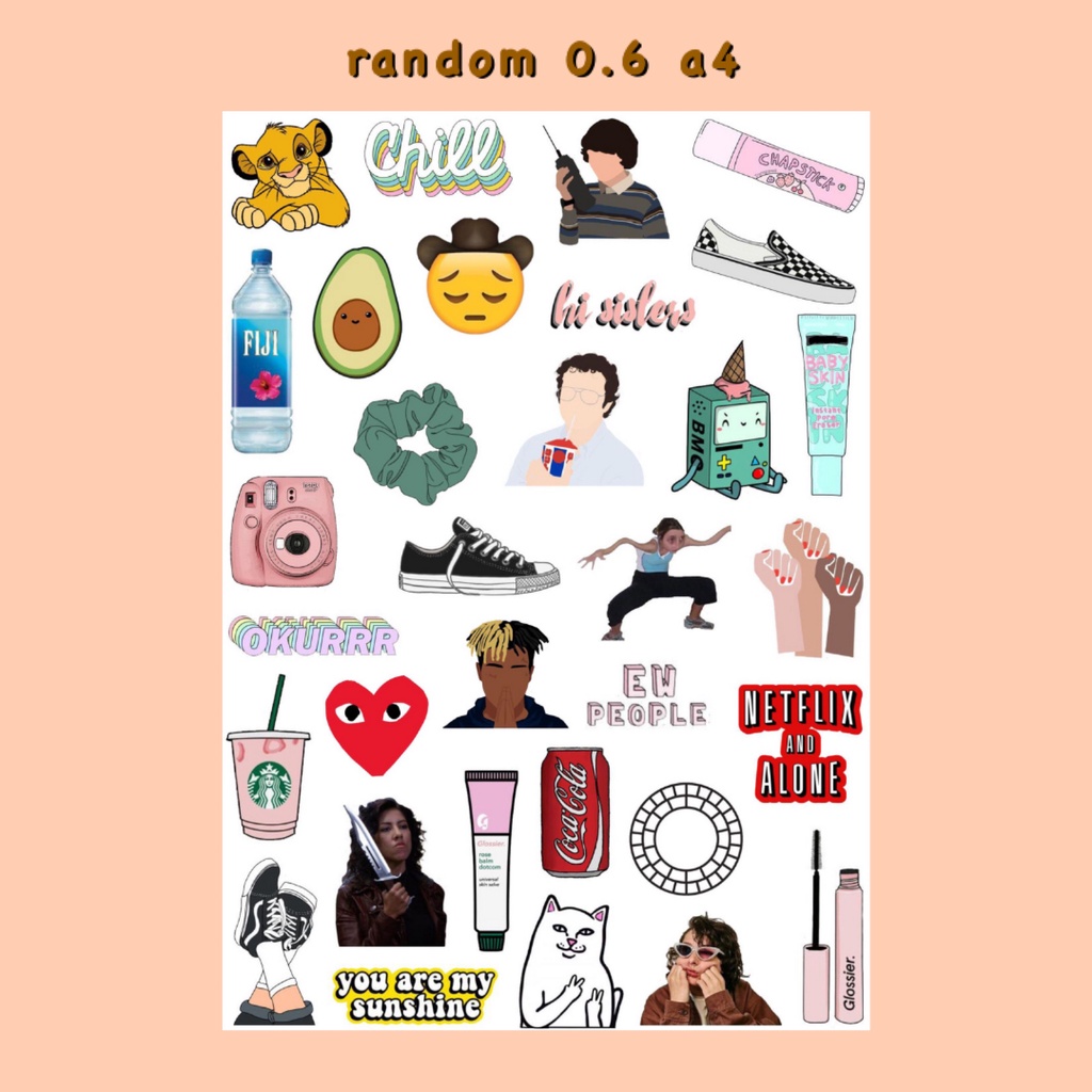 Jual STICKER ALL RANDOM A4 | Shopee Indonesia