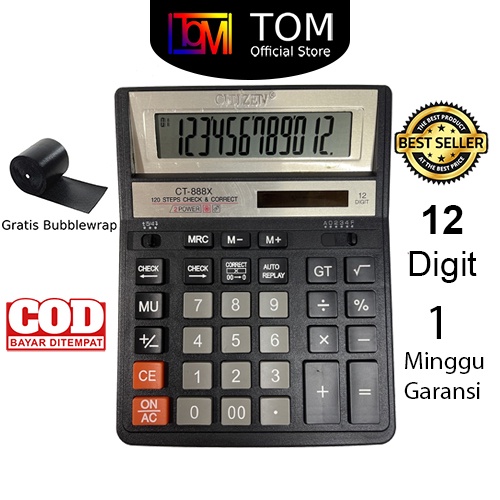 Jual Kalkulator BESAR CT-888X 12 Digit - Calculator Check Dual 2 Power ...