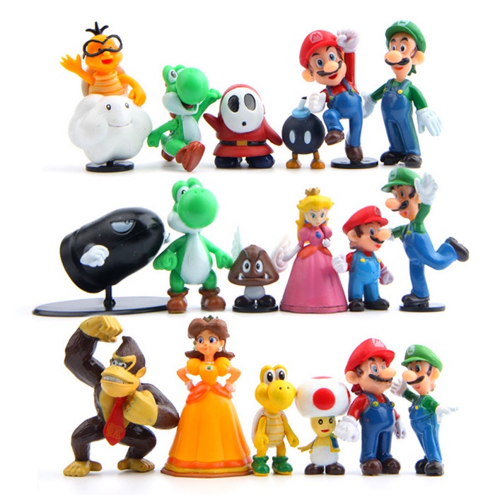 Jual Mario Bros Figure Set isi 18 / Mainan Anak Mario Bros | Shopee ...