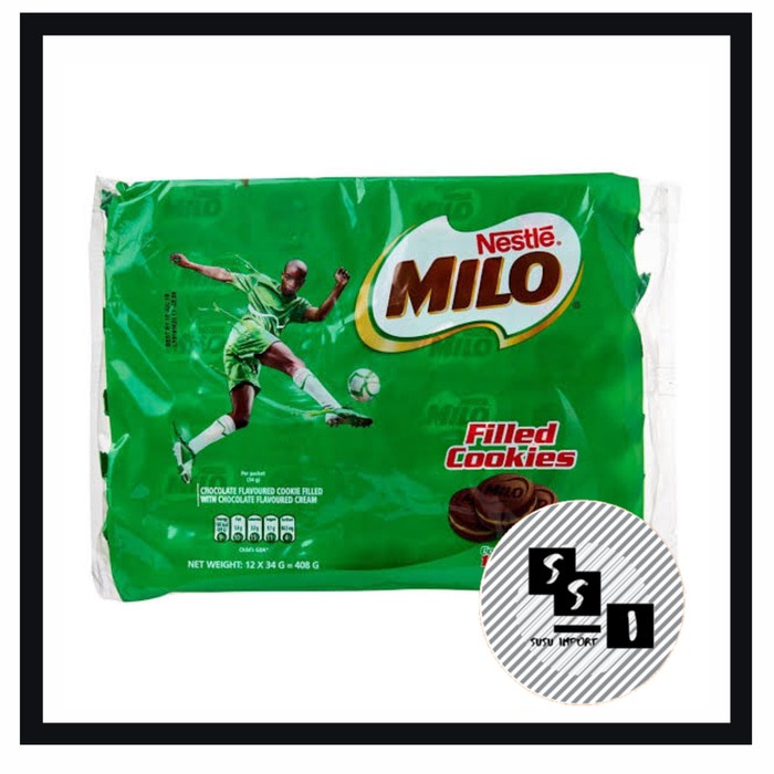 Jual Nestle Milo Filled Cookies/ cookies coklat/ biskuit milo 12pkcs ...