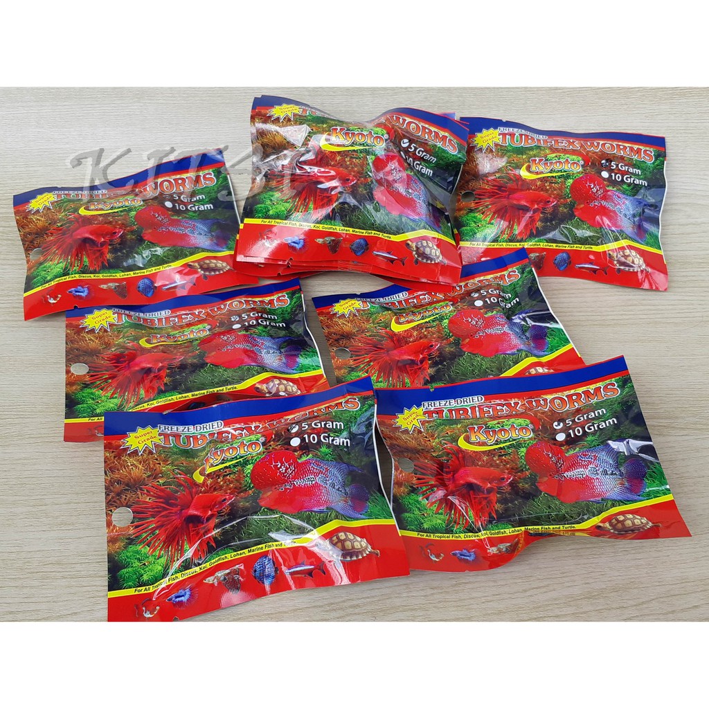 Jual Tubifex Kyoto Worms 5 Gram / Cacing Kering 5 gr Pakan Cacing Ikan ...