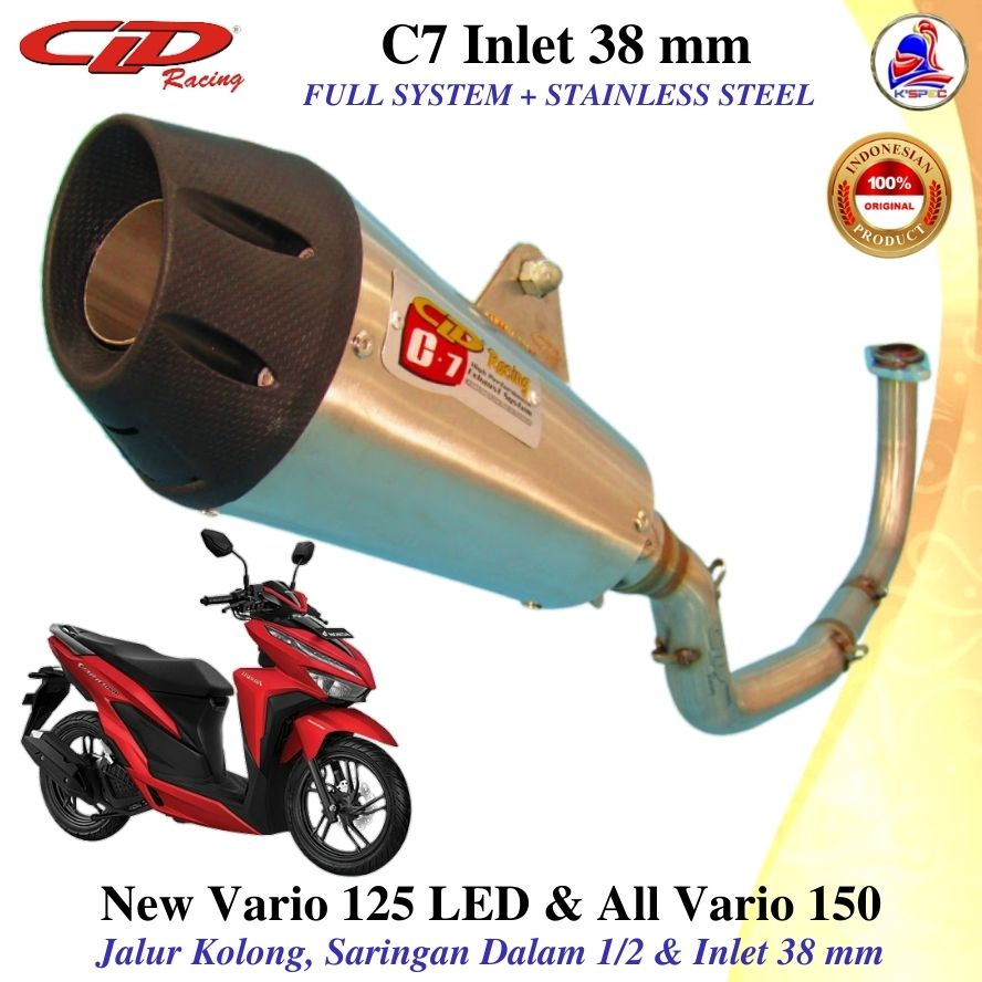 Jual Knalpot CLD Racing type C7 in 38 mm Kolong NEW VARIO 125 LED & ALL ...