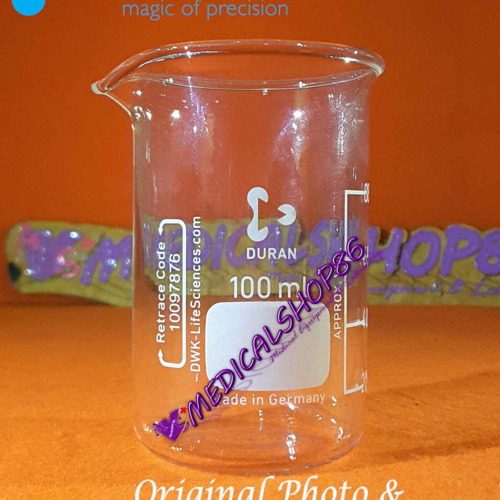 Jual BEAKER GLASS 100ml TALL FORM - DURAN | 21 116 2409 | Shopee Indonesia