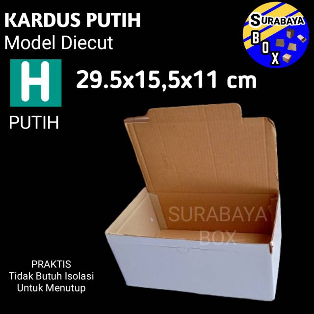 Jual KARDUS H PUTIH 29.5x15.5x11cm BOX DUS KARTON BOX KOTAK SEPATU ...