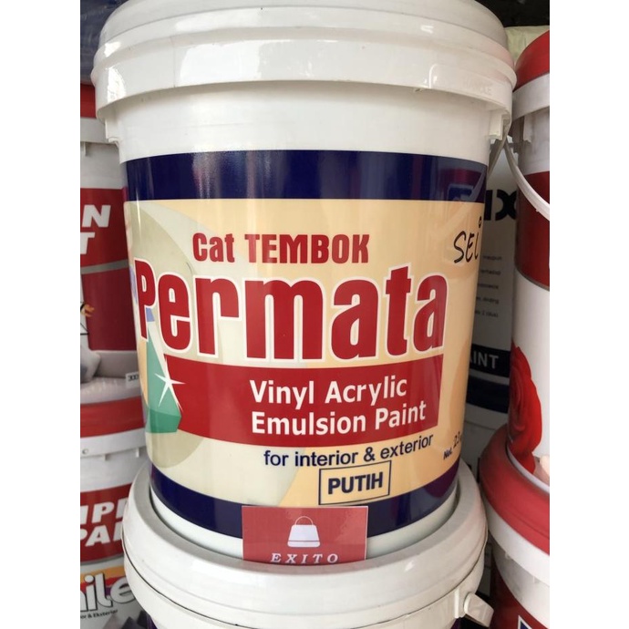Jual Cat Tembok Permata Pail/Peil 25 Kg Vinyl Acrylic Emulsion Paint ...