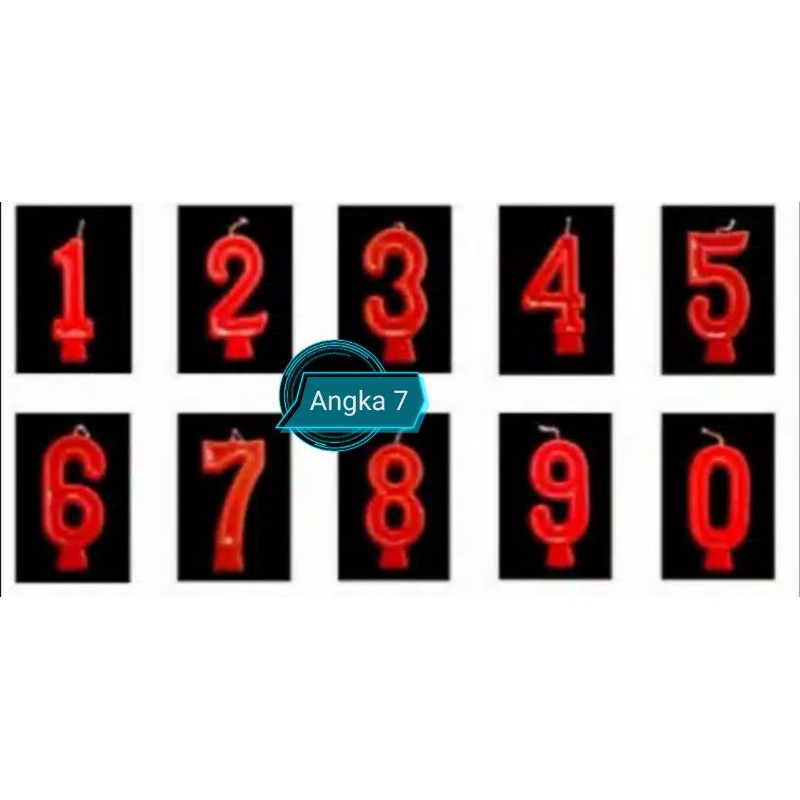 Jual LILIN mini ANGKA MERAH 0-9 ULANG TAHUN PER PCS | Shopee Indonesia