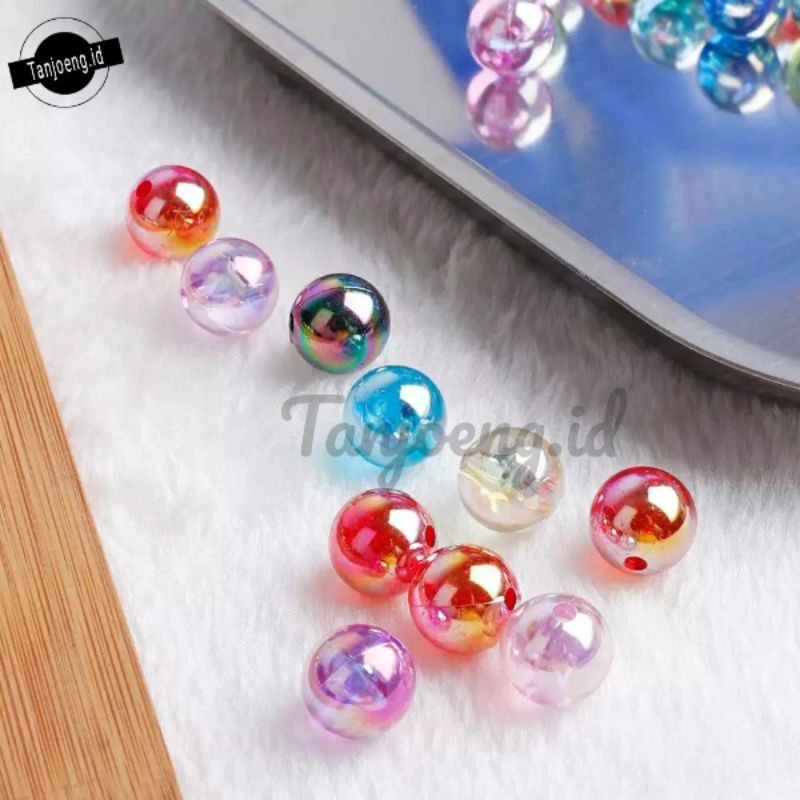 Jual (120 pcs) Manik manik Akrilik Warna Ab Mote Warna Warni Pelangi ...