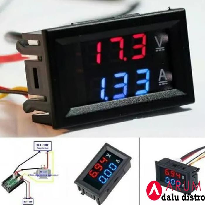 Jual Vol Ampere Dc 10A Dual Combo Vol Meter Display Led Pcmelebik54 ...