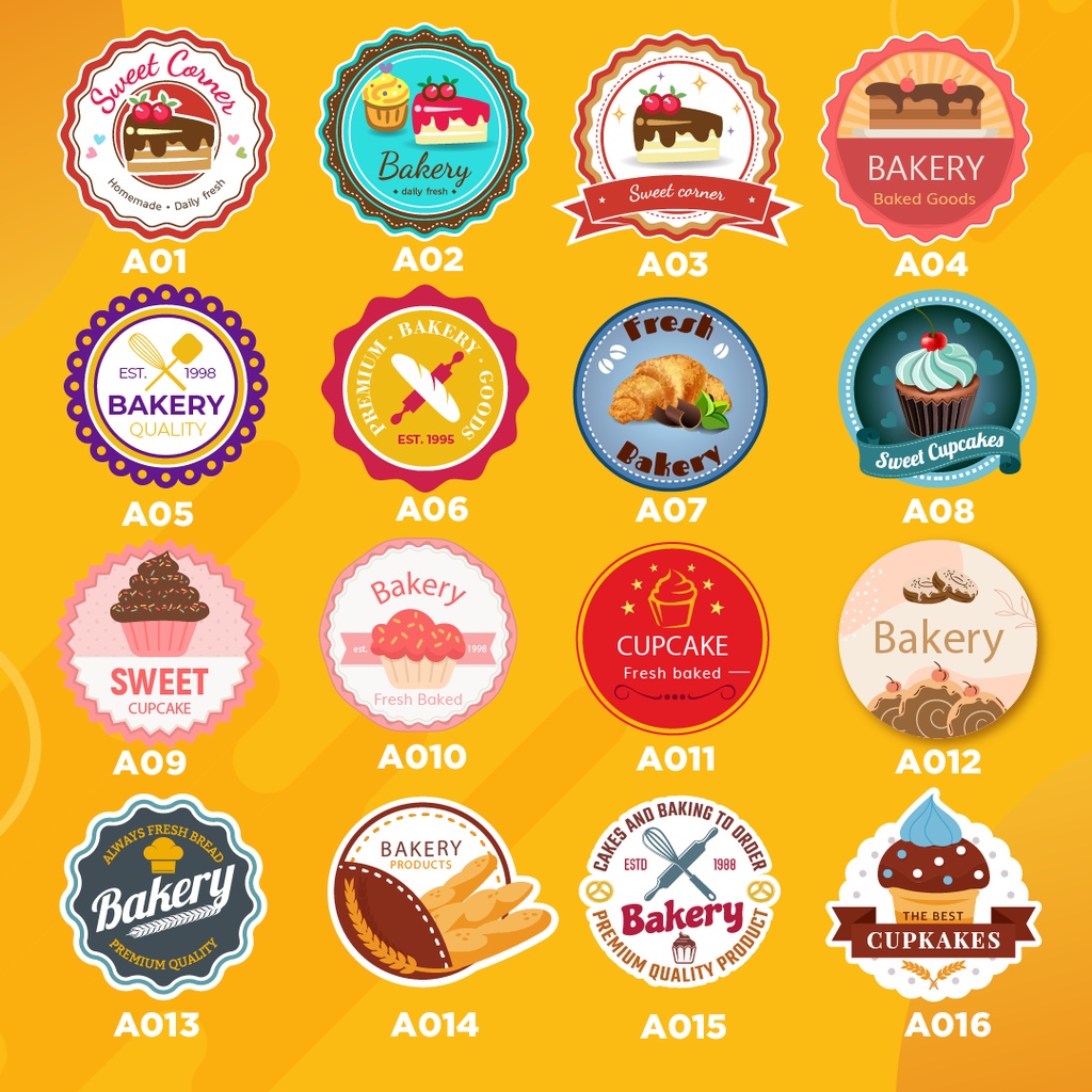 Jual cetak stiker label bentuk bulat bahan chromo / stiker makanan ...