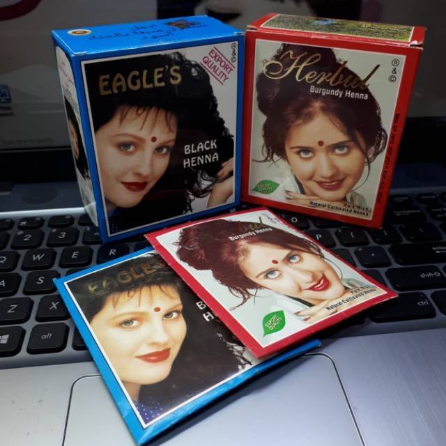 Jual Pewarna rambut henna pilih warna harga per box isi 6pcs | Shopee ...