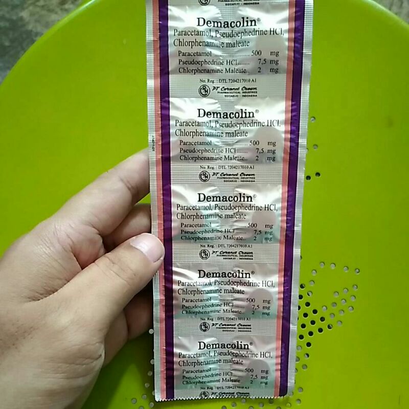 Jual Demacolin® Tablet (Obat Flu,Pilek,Bersin2,Hidung Tersumbat, Sakit ...
