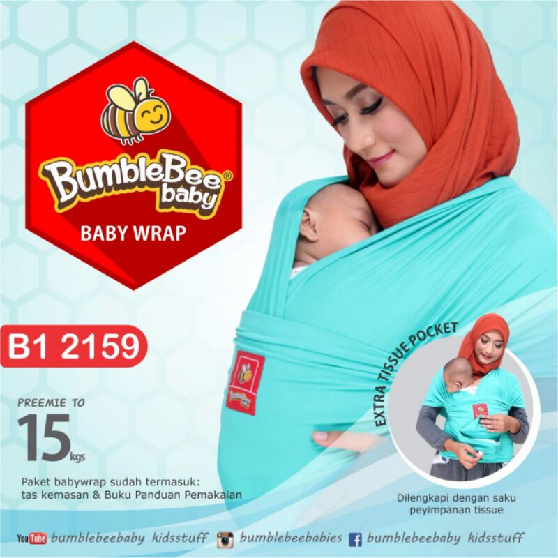 Jual Baby Wrap / Gendongan kaos bayi "Bumble Bee" bahan premium cotton ...