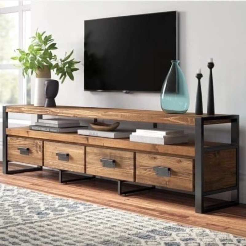 Jual BUFFET TV MINIMALIS INDUSTRIAL JATI SOLID.BUFFET MINIMALIS ...