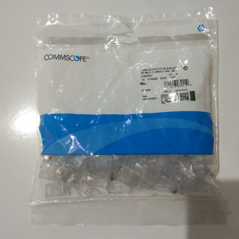 Jual COMMSCOPE RJ45-CONNECTOR CAT5 (Konektor RJ45) - (50 pcs / Pack ...