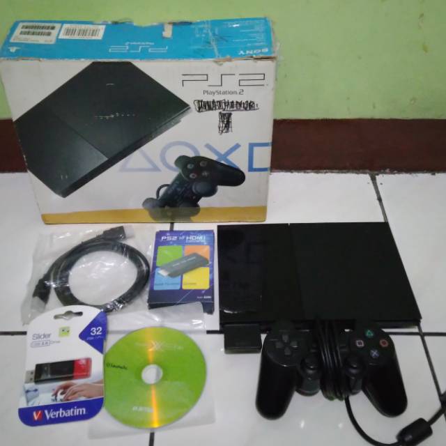 Jual PS2 Slim SCPH 90006 Optik, Bisa Main dari HDD / Flashdisk 2nd seken second Murah Full Games ...