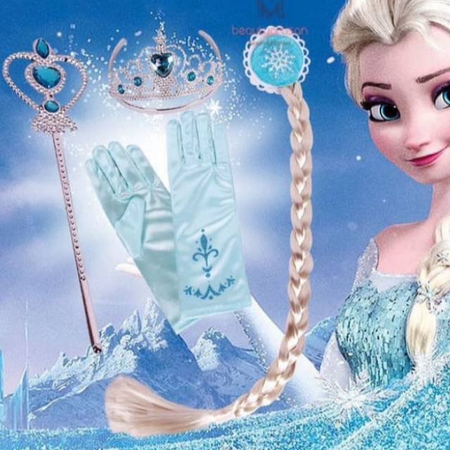 Jual Accesories Sarung Tangan Princess Frozen Elsa Glove Wig Tongkat ...
