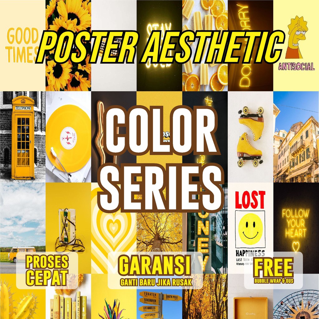 Jual POSTER AESTHETIC COLOR SERIES DEKORASI HIASAN STIKER DINDING ...