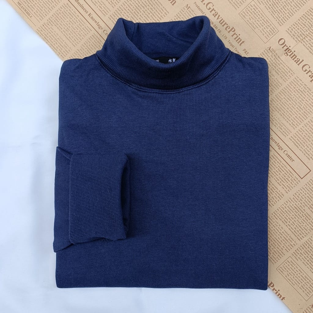 Jual Kaos Turtle Neck Lengan Panjang Bahan RIB Kaos Kerah Tinggi Pria ...