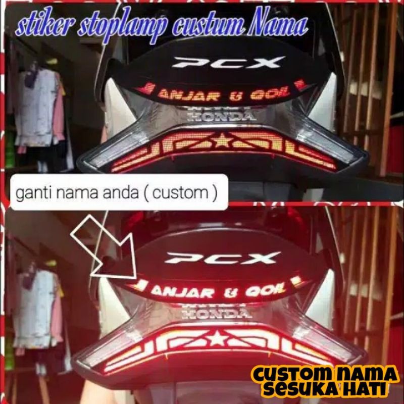 Jual STIKER STOP LAMP PCX (bisa ganti nama sesuka hati) | Shopee Indonesia