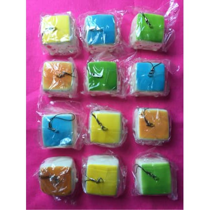 Jual Squishy tofu tahu/ beancurd warna warni/ gantungan kunci | Shopee ...