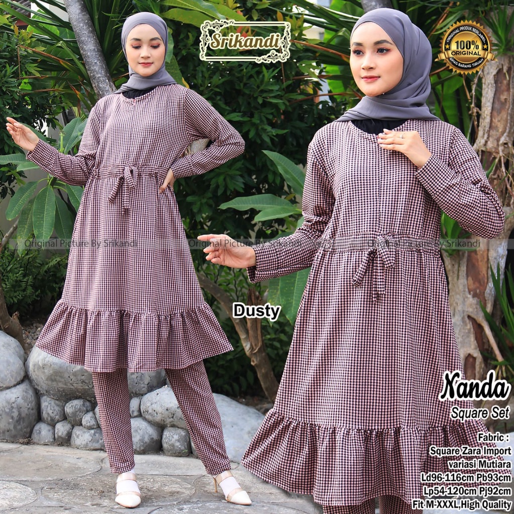 Jual NANDA SQUARE SET BY SRIKANDI SETELAN ONE SET SETCEL CELANA TUNIK ...