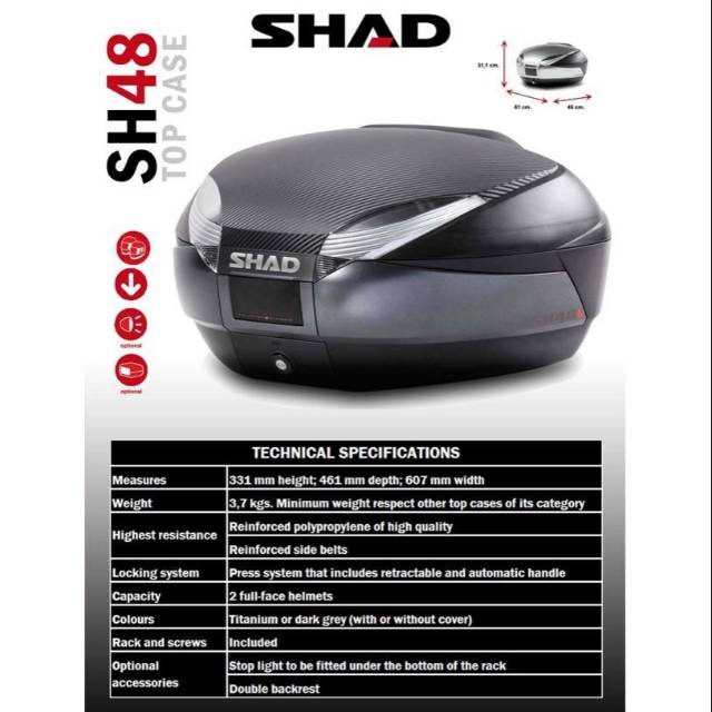 Jual Box SHAD SH 48 Carbon | Shopee Indonesia