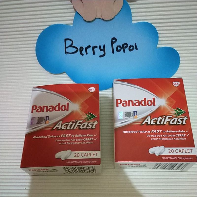 Jual Panadol Actifast malaysia 20tablet (no box) utk anti nyeri sakit kepala Exp 2025 | Shopee ...