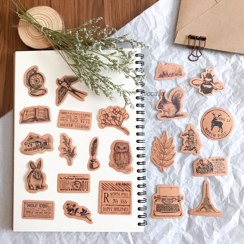 Jual [STICCA.ID] Vintage Brown Theme Sticker Pack. Deco sticker vintage ...