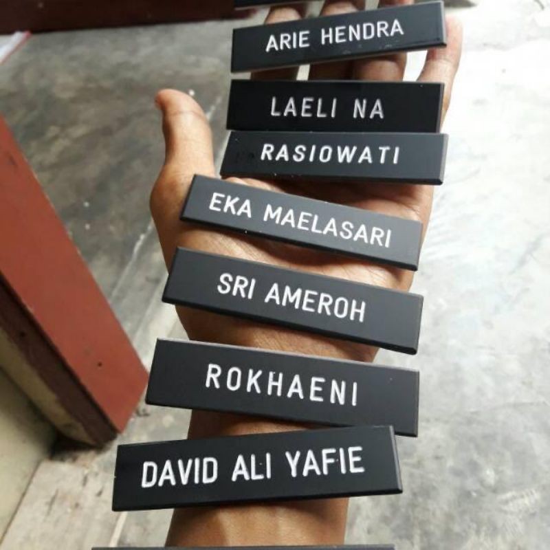 Jual NAMA DADA Name Tag Full Black DOFF GRAFIR Gravier Grafir Gravir ...