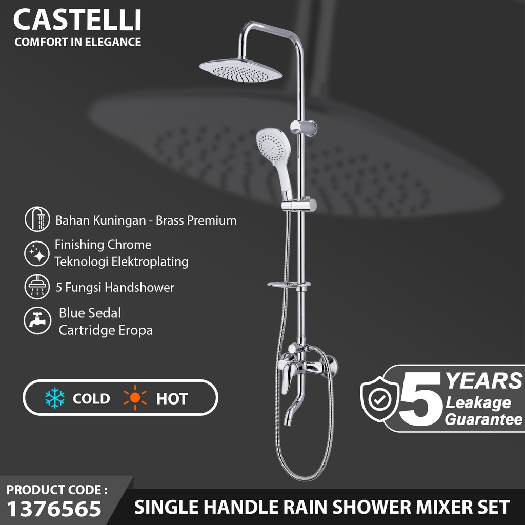 Jual CASTELLI 1376565 Shower Mandi Tiang Set Panas Dingin Rain Shower ...