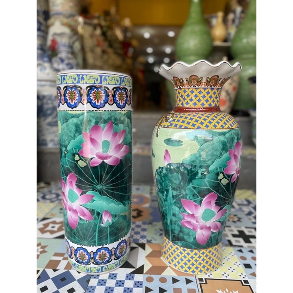 Jual Guci Vas Bunga / Tempat payung keramik china motif lotus tinggi 60 ...
