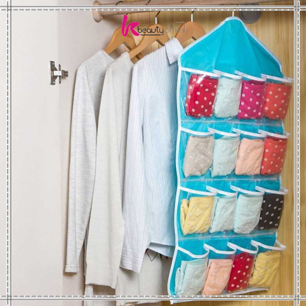 Jual KB-C134 Pouch Gantung 16 Saku Dinding Storage Bag Organizer Wall ...