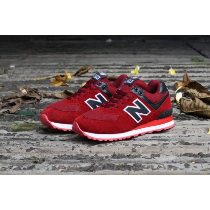 Jual SEPATU NEW BALANCE 574 MERAH LIS HITAM | Shopee Indonesia