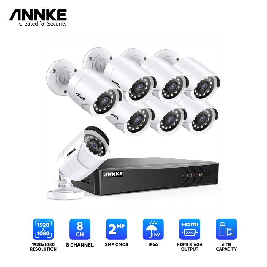 Jual ANNKE PAKET CCTV HD HYBRID DVR 8CH + 8 BULLET CAMERA 2MP ...