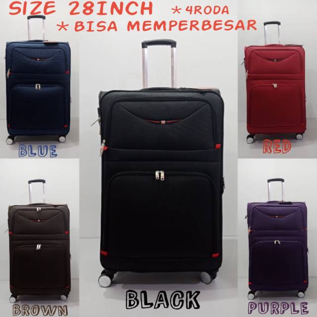 Jual Koper Ukuran 28INCH Bahan Kanvas Koper Besar 4 Roda sleting ...