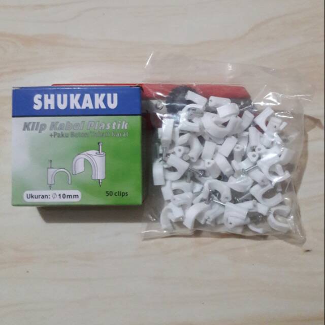 Jual Shukaku Klem Kabel 10mm Paku Clem Beton Plastik Klip klep clips ...